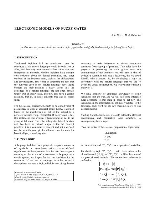 ELECTRONIC MODELS OF FUZZY GATES