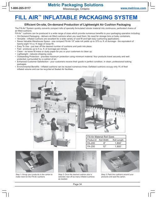 Equipment - Air bags - Metric Storage Systems