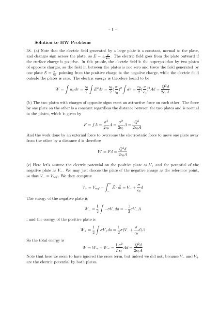 Solution to HW Problems - Solar Physics at MSU