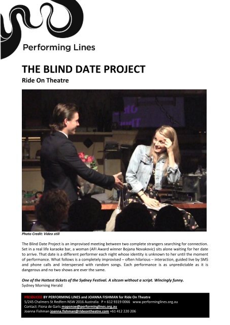 THE BLIND DATE PROJECT - Performing Lines