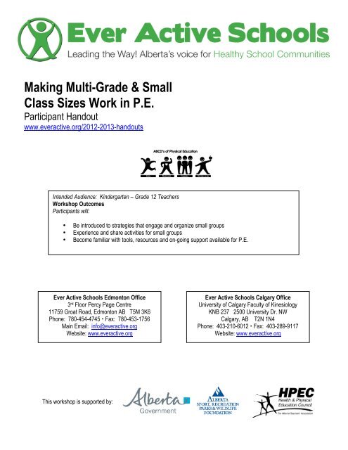 Participant Handout - Ever Active Schools