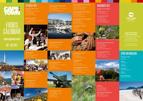 EVENTS CALENDAR - Cape Town Tourism