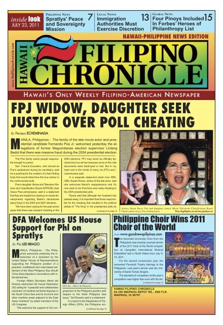 PHILIPPINE NEWS - Hawaii-Filipino Chronicle