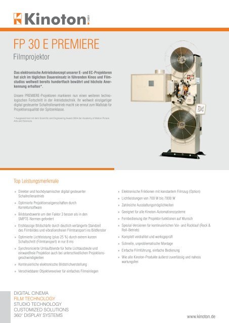 FP 30 E PREMIERE - Kinoton