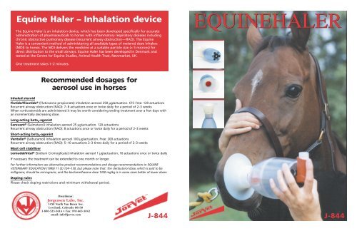 EQUINEHALER Equine Haler â Inhalation device