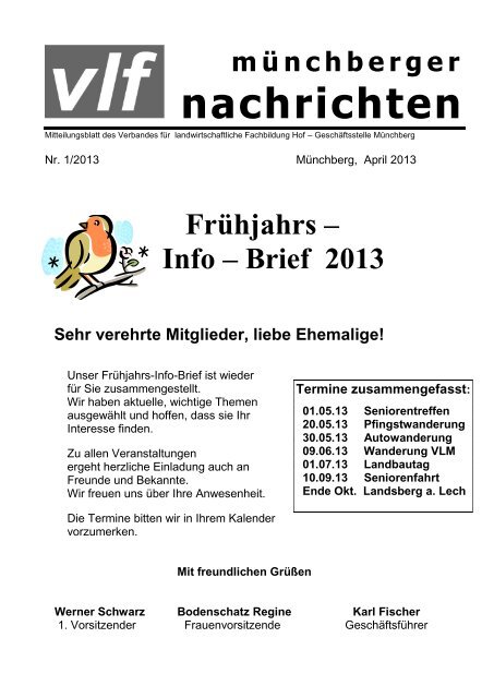 Rundbrief - Verband fÃ¼r landwirtschaftliche Fachbildung in Bayern eV