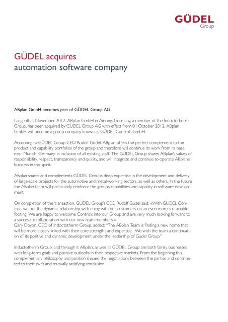 Pressemitteilung GUDEL Controls en.pdf, pages 1-2 - GÃ¼del
