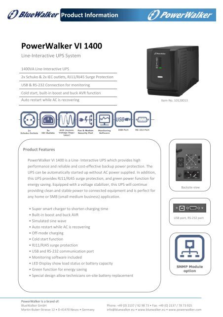 Datasheet - PowerWalker UPS