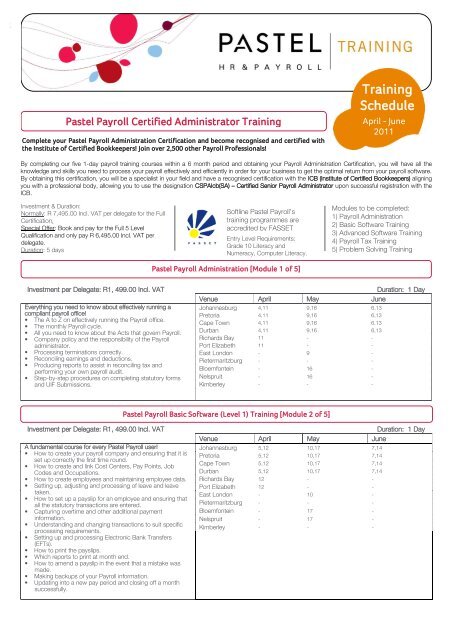 Training Schedule