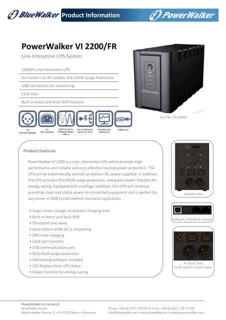 PowerWalker VI 2200-FR - PowerWalker UPS