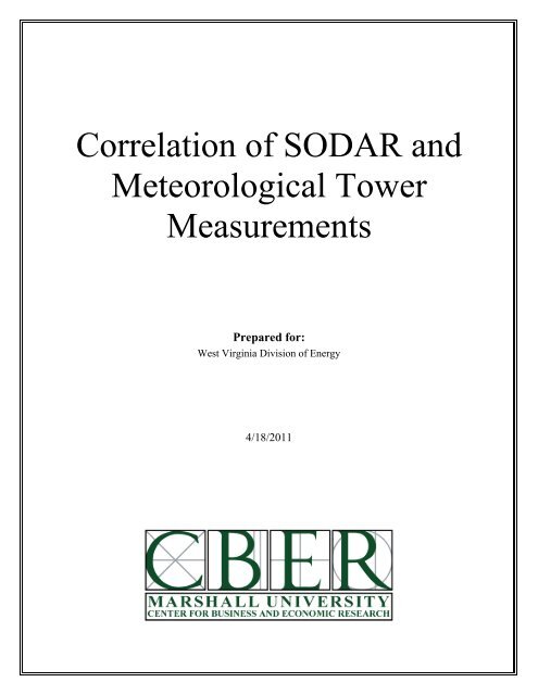 Correlation of SODAR and Meteorological Tower Measurements