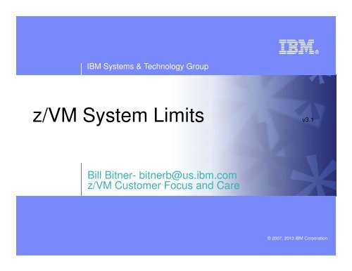 z/VM System Limits - z/VM - IBM z/VM System Limits - z/VM - IBM