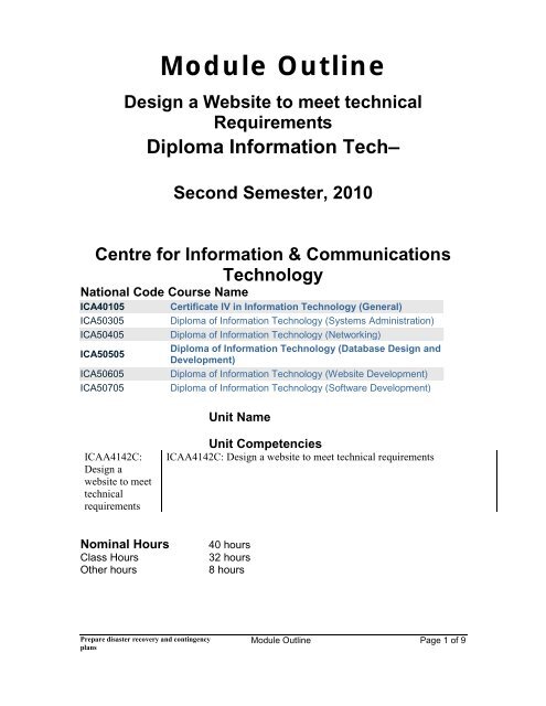 Module Outline - CICT server