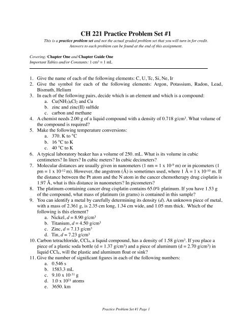 Practice Problem Set #1