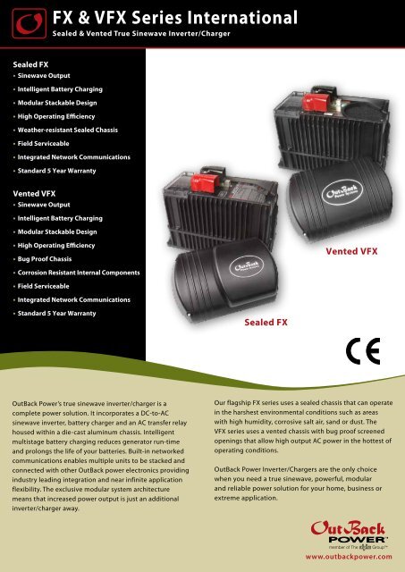 FX and VFX International Spec Sheet - OutBack Power Systems