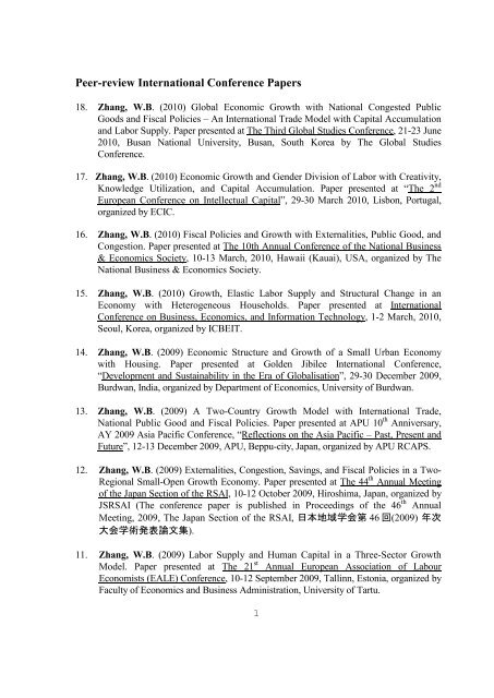 Peer-review International Conference Papers