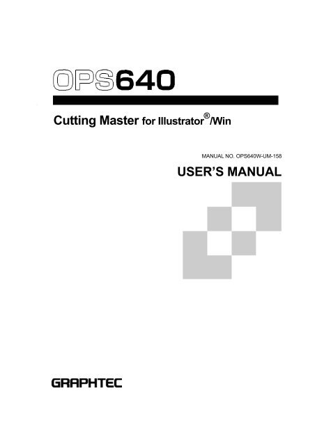 Cutting Master for Illustrator USER'S MANUAL - Graphtec