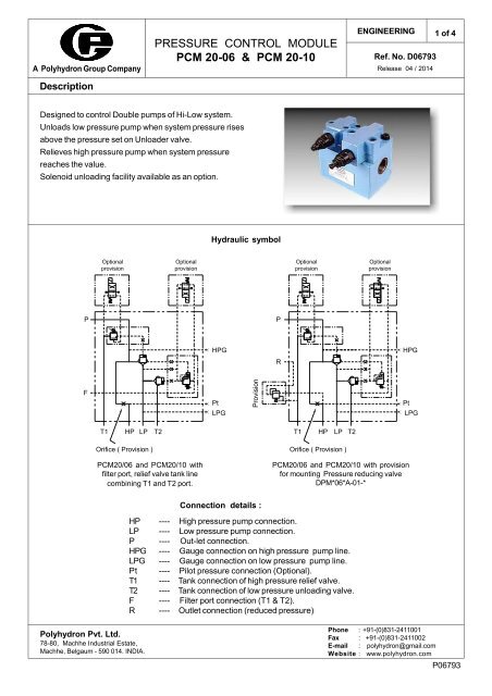Pressure Control Module - Polyhydron Group of Industries.