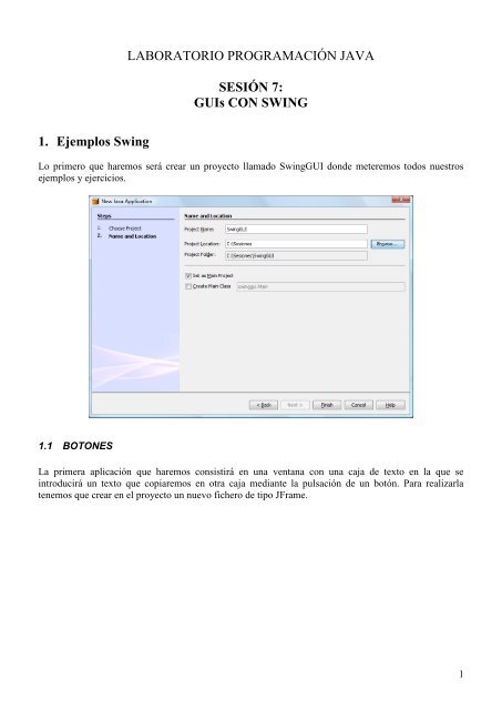 GUIs CON SWING 1. Ejemplos Swing