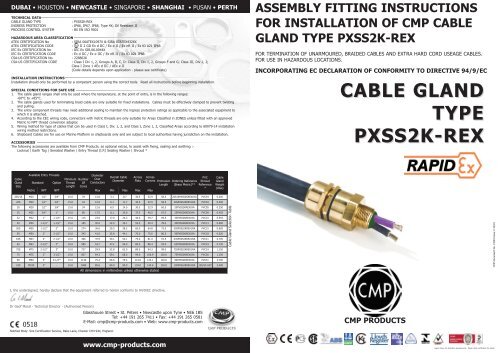 CABLE GLAND TYPE PXSS2K-REX - CMP Products