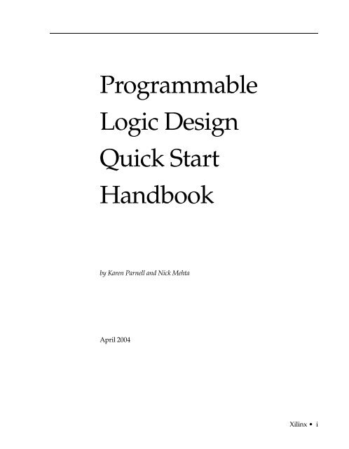 Programmable Logic Design Quick Start Handbook