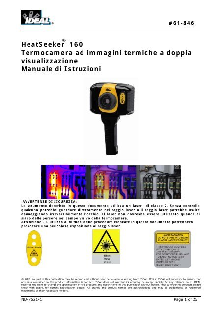 HeatSeeker 160 Termocamera ad immagini ... - Ideal Industries