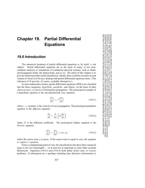 Chapter 19. Partial Differential Equations 19.0 Introduction