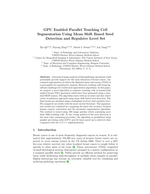 Gpu Enabled Parallel Touching Cell Segmentation Using Mean