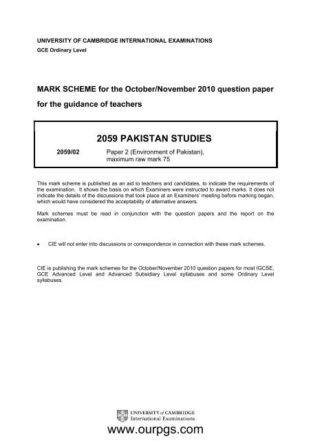 Pakistan Studies-Marking Scheme/Pak.Std-MS-P2 ... - Ourpgs.com