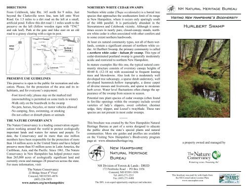 Hurlbert Swamp - New Hampshire Division of Forests and Lands