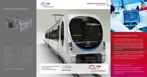 Characteristics - CAF Power & Automation