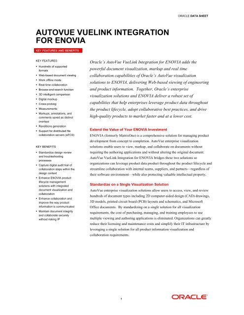 AutoVue VueLink Integration for ENOVIA - Achelon.eu