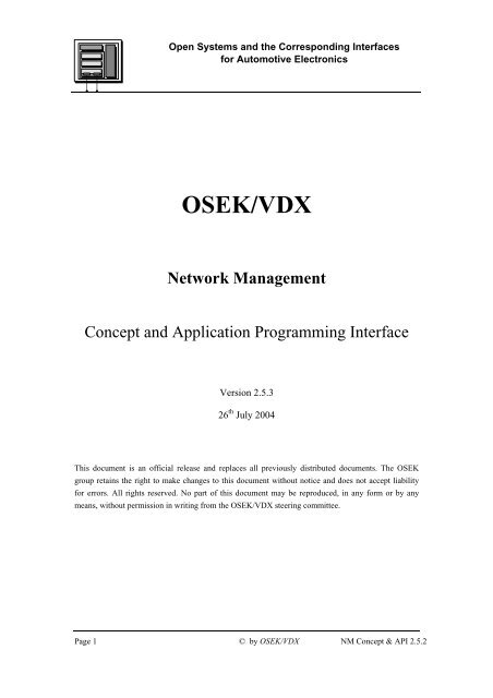 Version 2.5.3 - OSEK/VDX