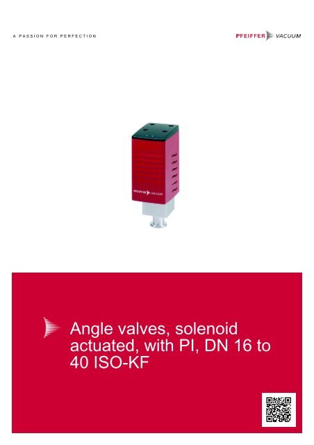 AVC 016 MX, Angle valve, solenoid actuated, with PI - Pfeiffer Vacuum