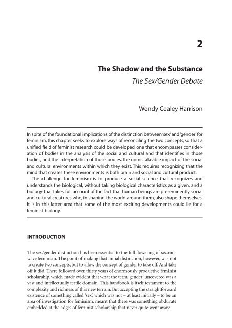 2 The Shadow And The Substance The Sex Gender Debate Corwin