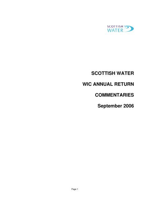 Commentary - Water Industry Commission for Scotland