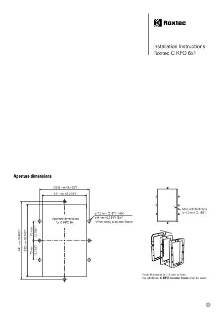 Installation Instructions Roxtec C KFO 6x1