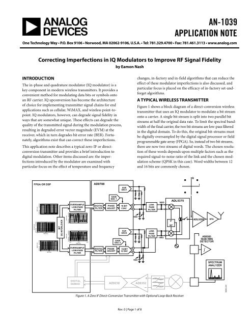 AN-1039 APPLICATION NOTE - Analog Devices