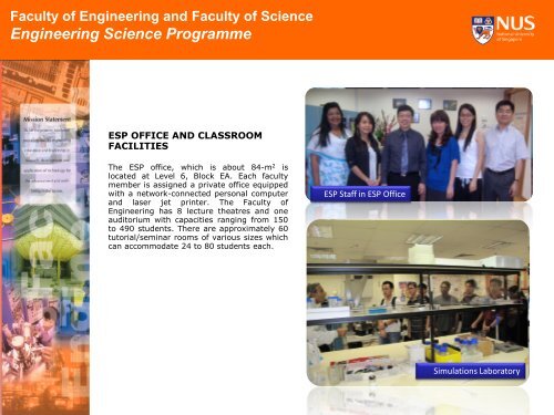 ESP Facilities - Engineering Science Programme