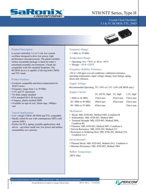 datasheet: pdf - Pericom