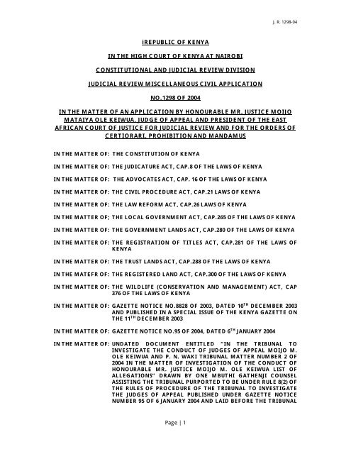 iREPUBLIC OF KENYA IN THE HIGH COURT OF KENYA AT ...
