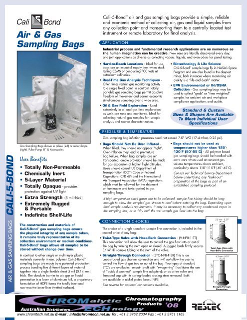 Air & Gas Sampling Bags