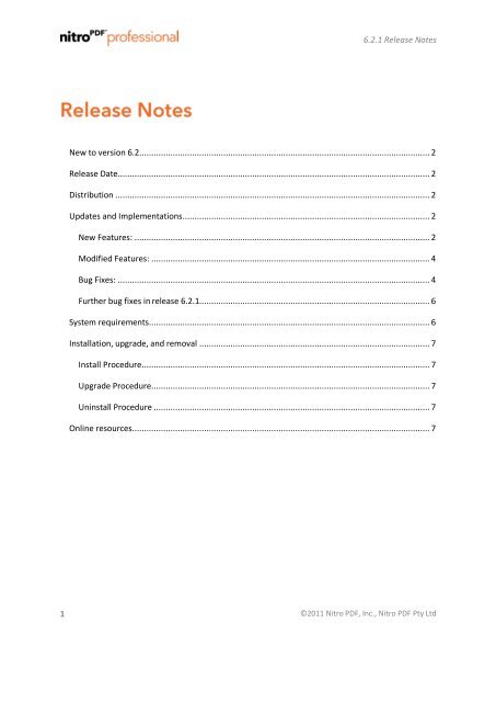 Nitro PDF Professional | 6.2.1 Release Notes