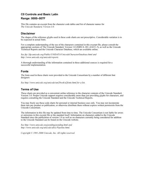 Basic Latin Characters