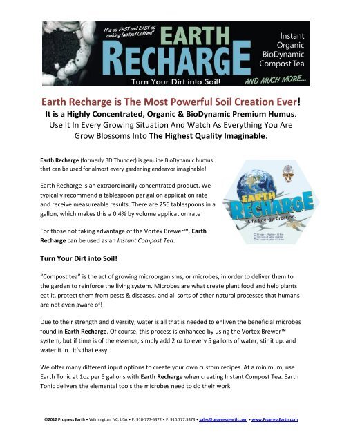 ! Earth Recharge is The Most Powerful Soil Creation ... - Vortex Brewer