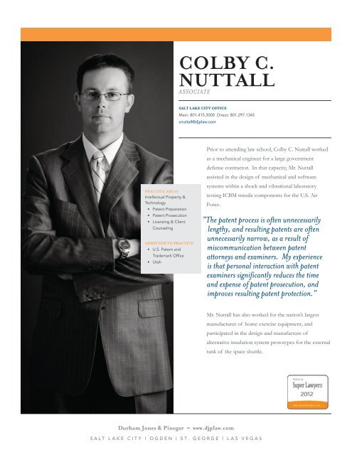 COLBY C. NUTTALL - Durham Jones & Pinegar