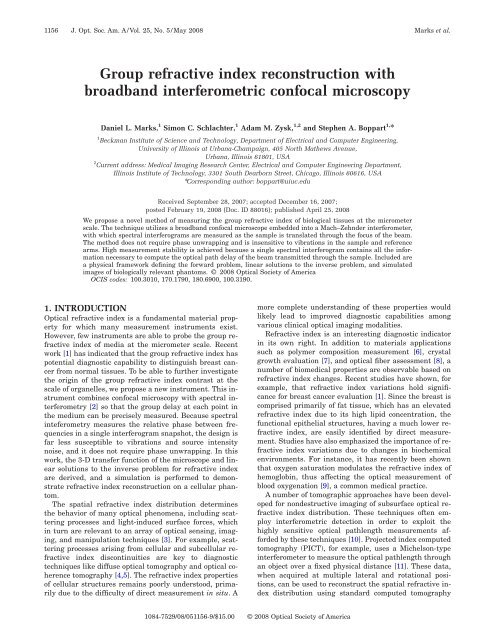 Group refractive index reconstruction with ... - Optics InfoBase