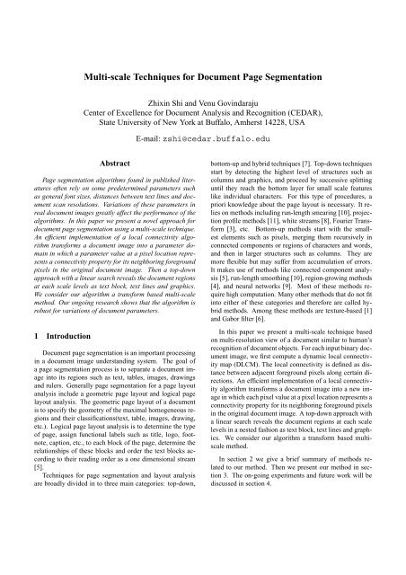 Multi-scale Techniques for Document Page Segmentation