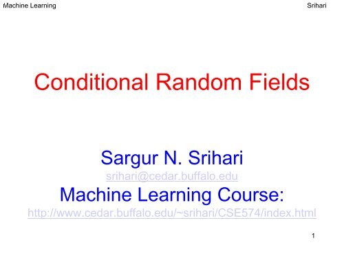 Conditional Random Fields - CEDAR