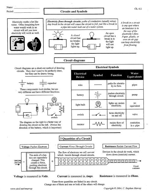 Electric Circuits Worksheet 2 Simple Electric Circuit Worksheet Pdf